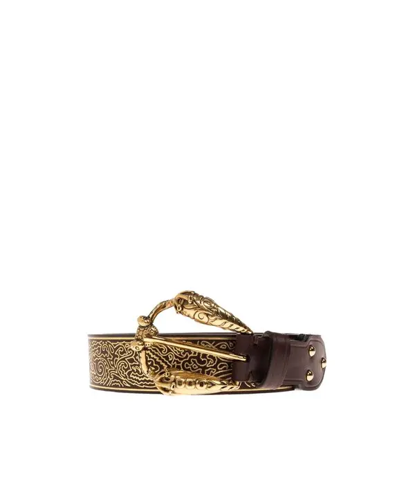 Etro Engraved Buckle Belt - Brown