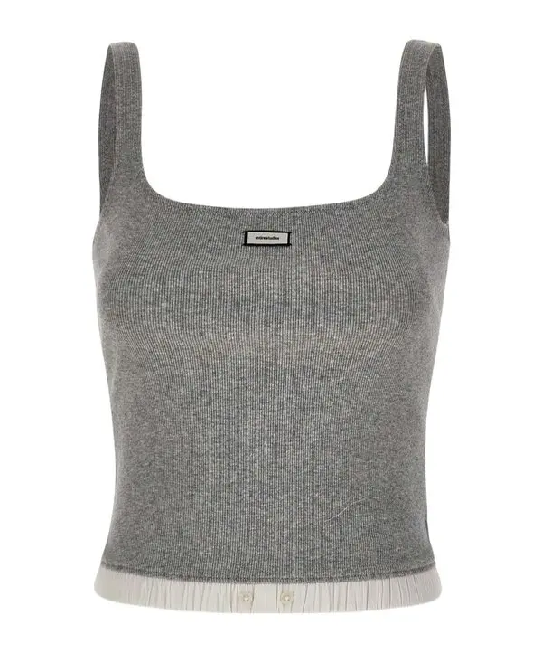 ENTIRE STUDIOS Cropped Ribbed Knitted Top