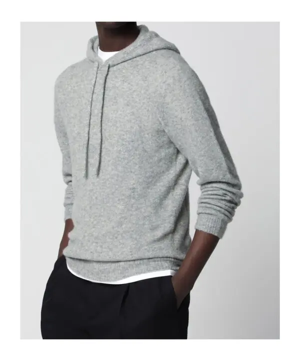 ROBERTO COLLINA Knit Hooded Sweater - Grey