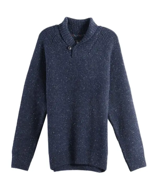 Barbour Essentials Shawl Neck Jumper - Blue