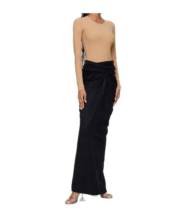 ENTIRE STUDIOS Interlock Twist-detail Draped Maxi Skirt