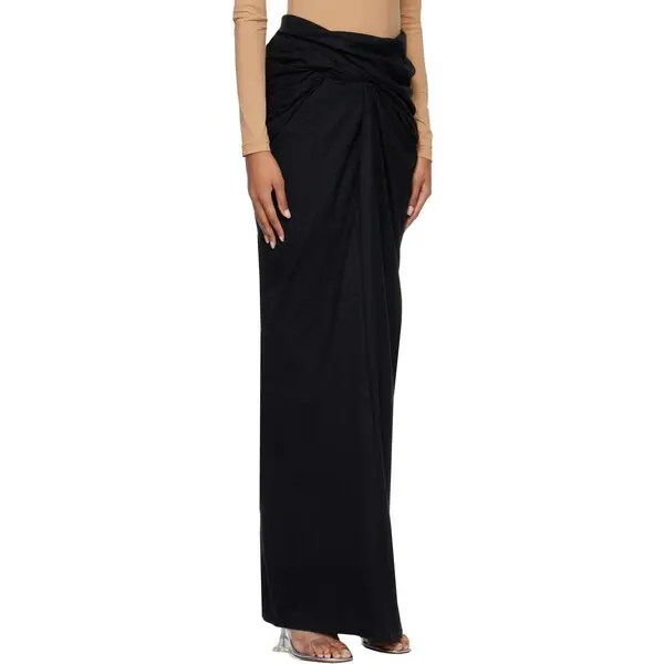 ENTIRE STUDIOS Interlock Twist-detail Draped Maxi Skirt