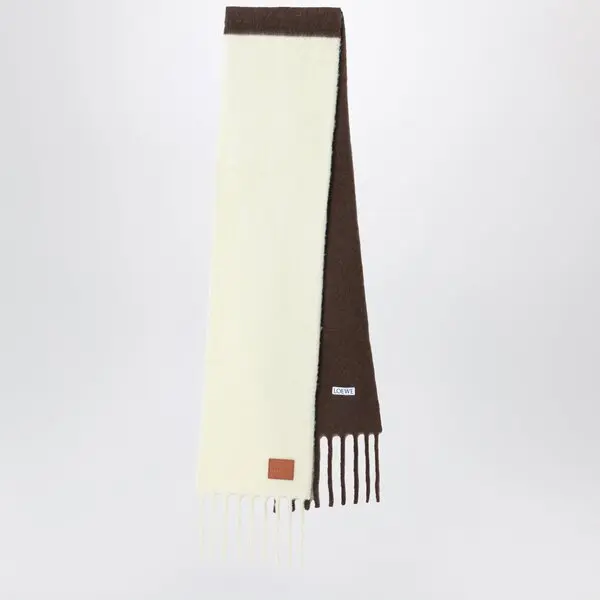 Loewe Yellow/brown Two-tone Scarf In Alpaca And Wool - Multicolor
