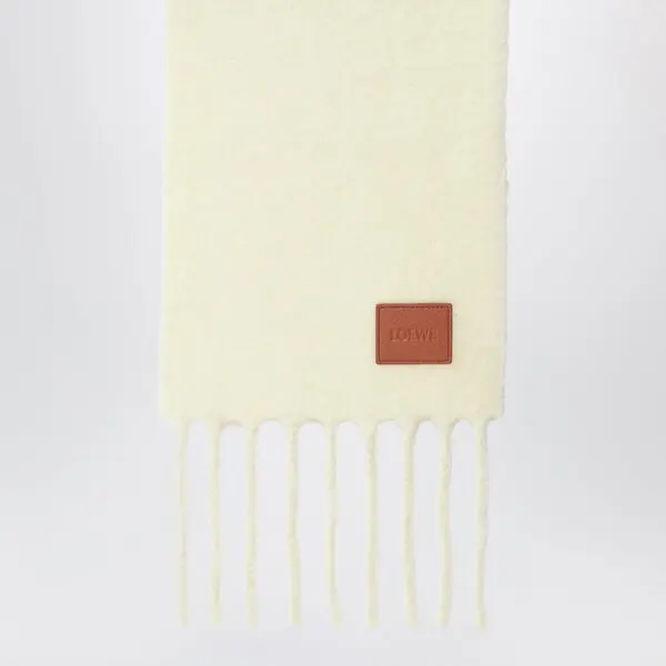 Loewe Yellow/brown Two-tone Scarf In Alpaca And Wool