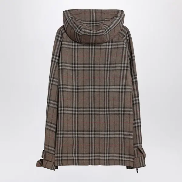 Burberry Half-zip Jacket With Check Pattern In Silk Blend
