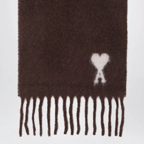 AMI Paris De Coeur Scarf In Alpaca Blend