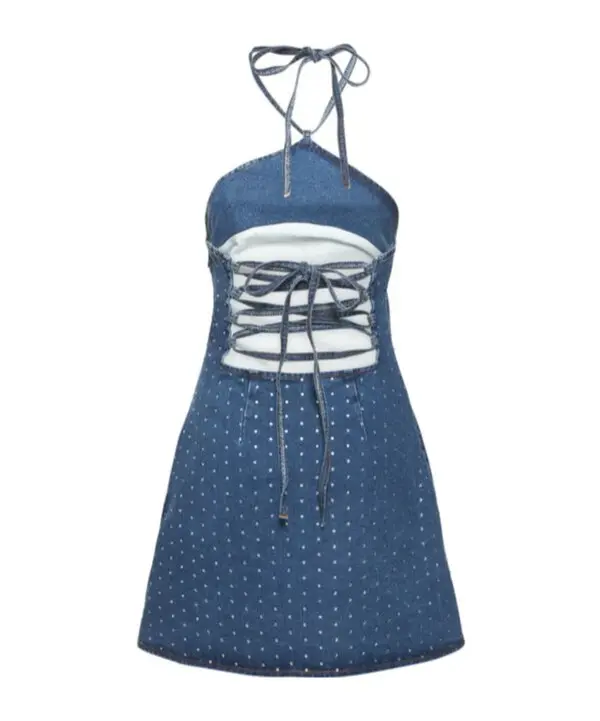 Giuseppe Di Morabito Embellished Cotton Denim Mini Dress