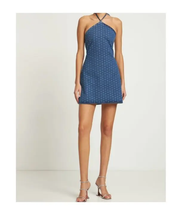 Giuseppe Di Morabito Embellished Cotton Denim Mini Dress