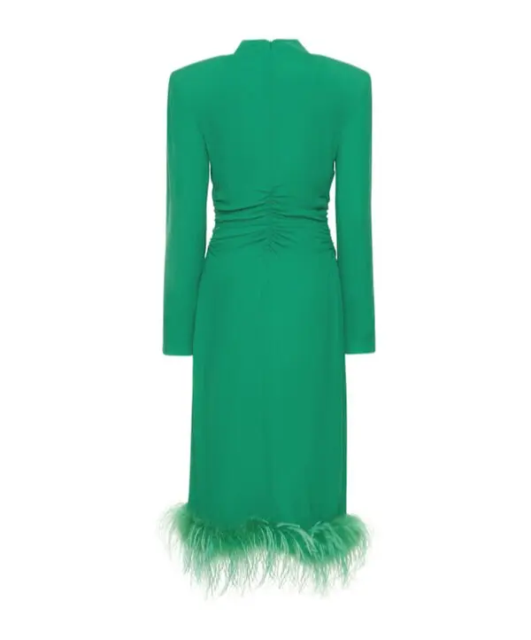 Giuseppe Di Morabito Viscose Midi Dress W/ Feathers