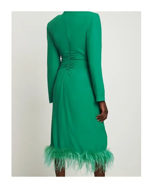Giuseppe Di Morabito Viscose Midi Dress W/ Feathers