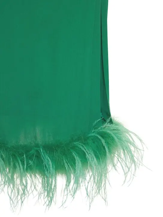Giuseppe Di Morabito Viscose Midi Dress W/ Feathers