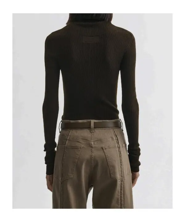 Phoebe Philo Wool Fine Ribbed Turtleneck Top
