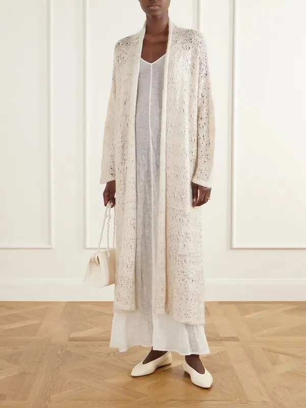 RUOHAN Evora Draped Open-knit Cardigan