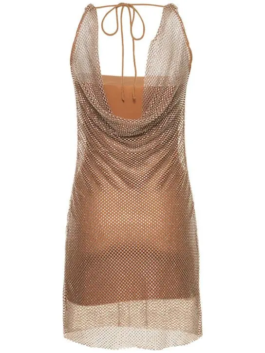 Giuseppe Di Morabito Embellished Mesh Mini Dress