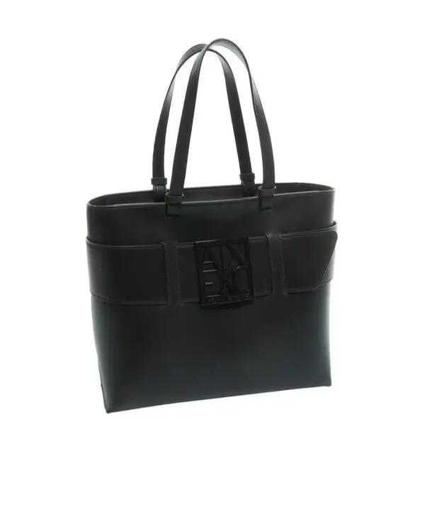 Armani Exchange Logo Plaque Tote Bag