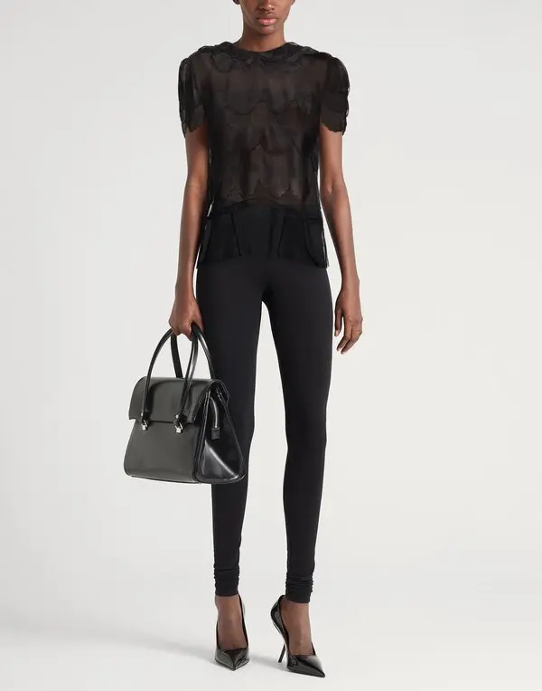 MAISON MARGIELA Solid Color Organza Short-sleeve Top