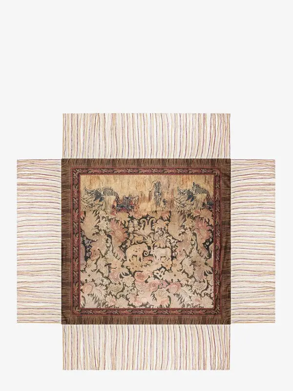 PIERRE-LOUIS MASCIA Aloeuw Silk Fringed Foulard - Beige