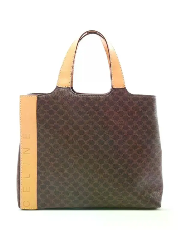 Celine 2000s Macadam Embossed Handbag - Brown