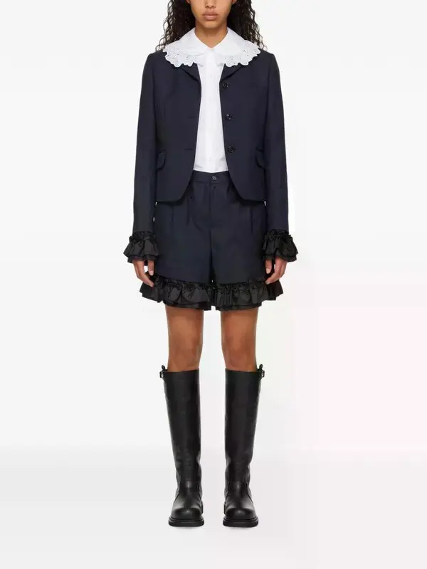 Comme Des Garçons Ruffle-trimmed Blazer Jacket