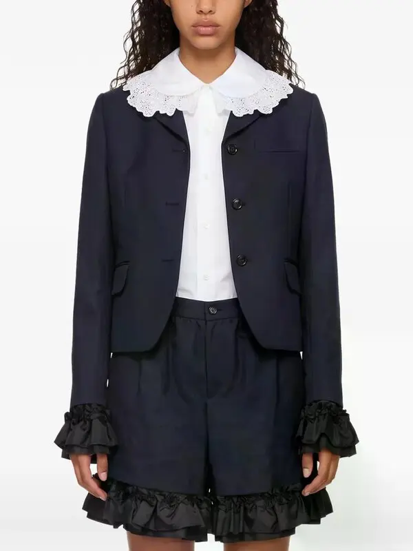 Comme Des Garçons Ruffle-trimmed Blazer Jacket