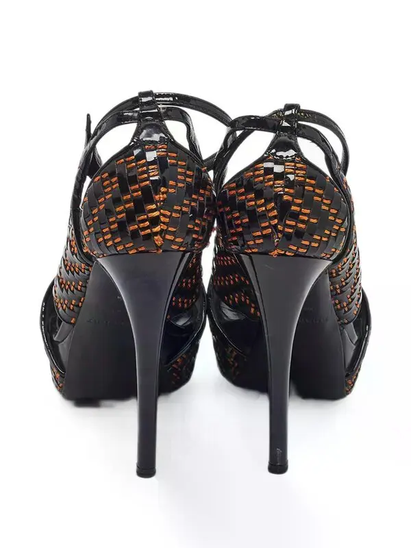 Burberry Woven Patent Leather Platform Pumps