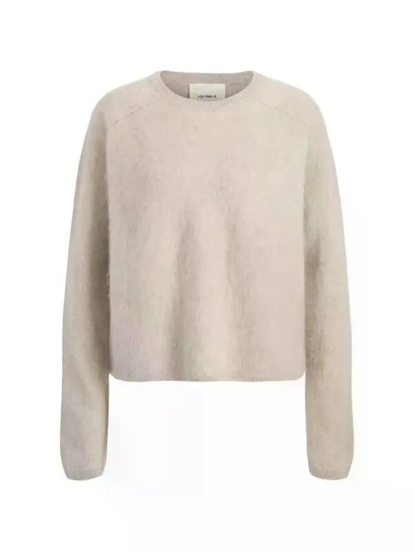 LISA YANG Lexia Brushed-knit Crew-neck Sweater - Neutrals