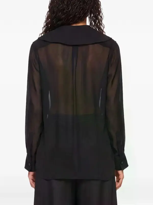 Comme Des Garçons Sheer Pointed-collar Shirt
