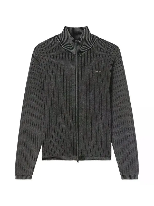 Izzue Ribbed-knit Zip-up Sweater