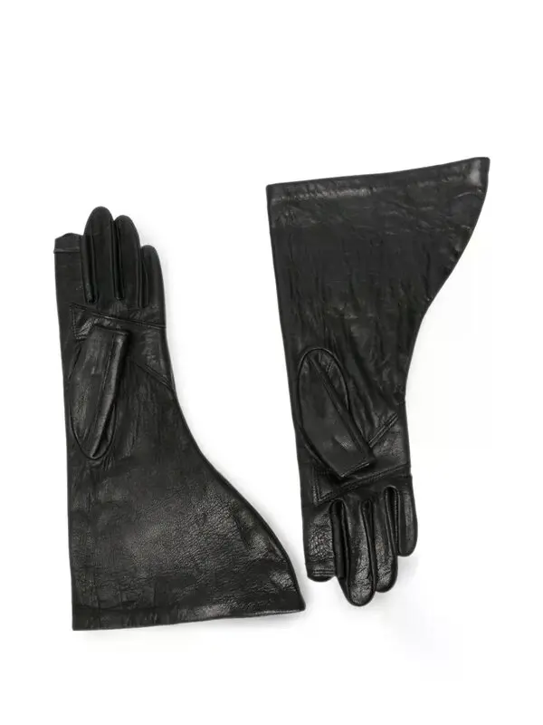 Rick Owens Asymmetric Leather Gloves