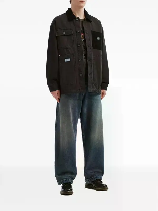 Izzue Corduroy-trim Multi-pocket Shirt Jacket