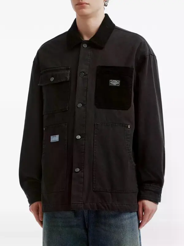 Izzue Corduroy-trim Multi-pocket Shirt Jacket