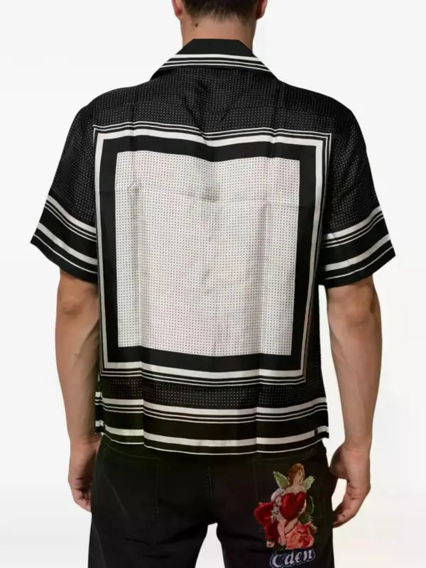 Dolce & Gabbana Stripe-dot Print Silk Shirt