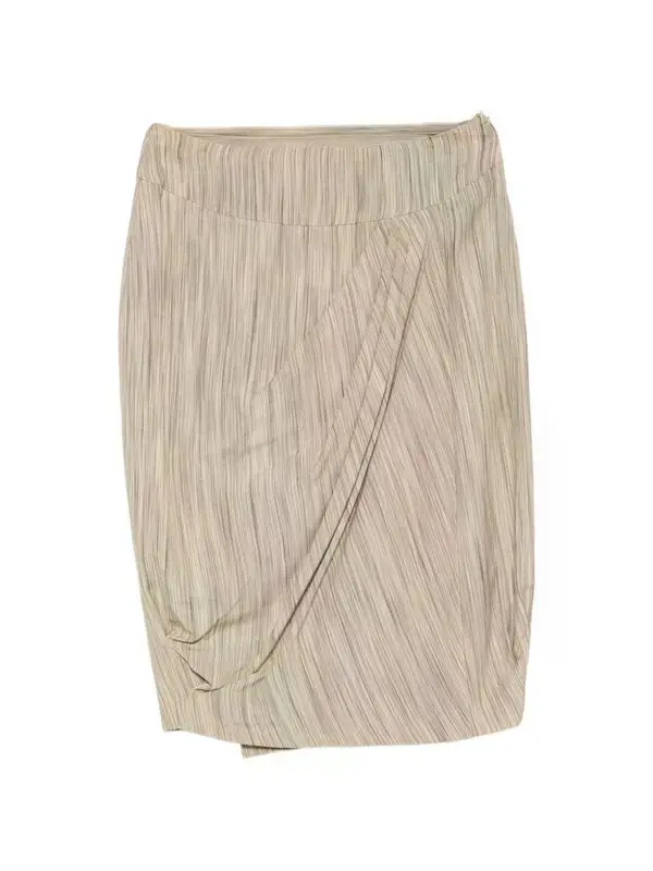 Giorgio Armani 1990s Draped Pinstripe Midi Skirt