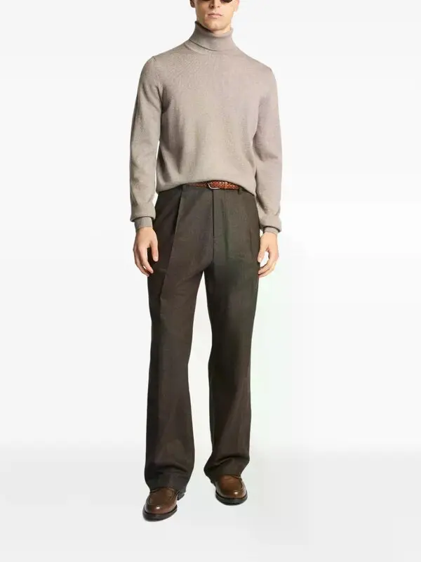 FAY Roll-neck Knitted Sweater - Neutrals