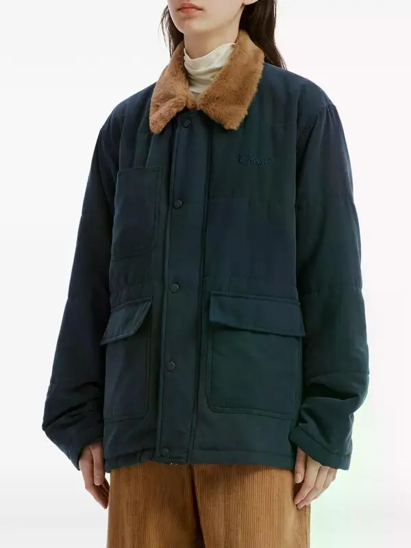 CHOCOOLATE Faux-fur Collar Quilted Jacket