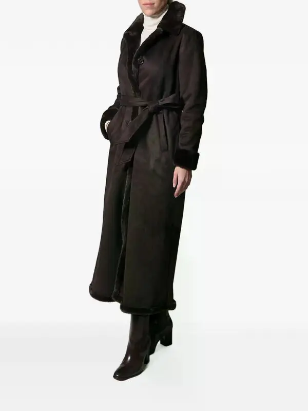 Ralph Lauren Faux-shearling Trimmed Belted Coat