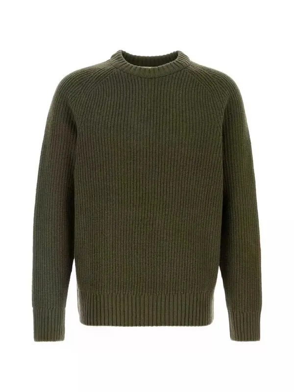 Closed Ribbed-knit Wool Sweater