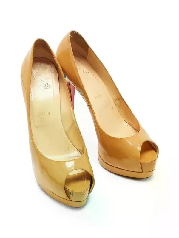 CHRISTIAN LOUBOUTIN Lady Peep Patent Leather Pumps
