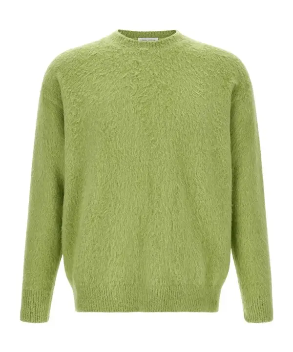 ROBERTO COLLINA Crew Neck Fluffy Knit Sweater - Green