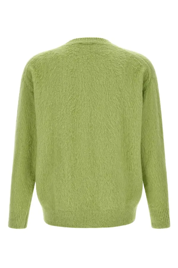 ROBERTO COLLINA Crew Neck Fluffy Knit Sweater - Green