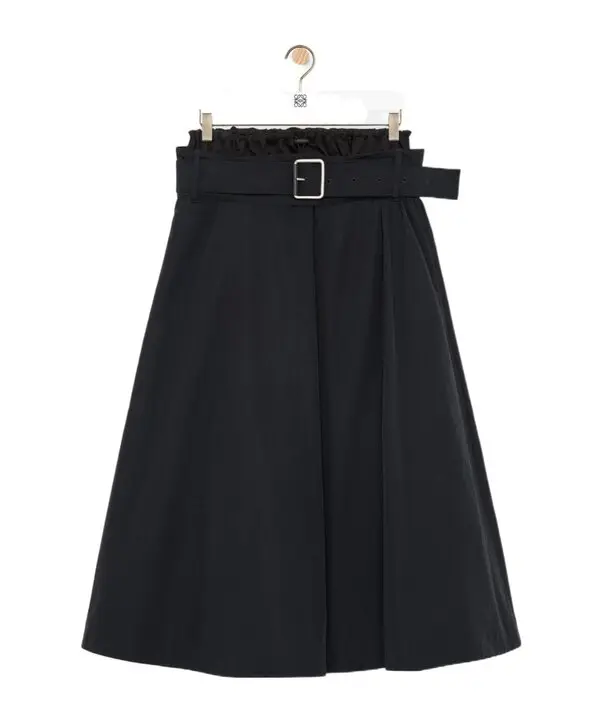 Loewe Belted Midi Skirt - Black