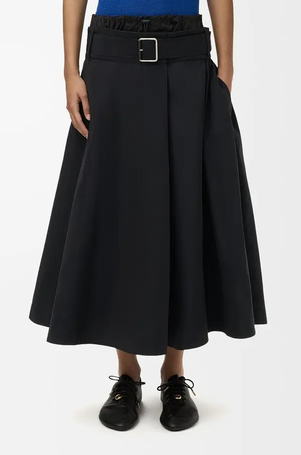 Loewe Belted Midi Skirt - Black