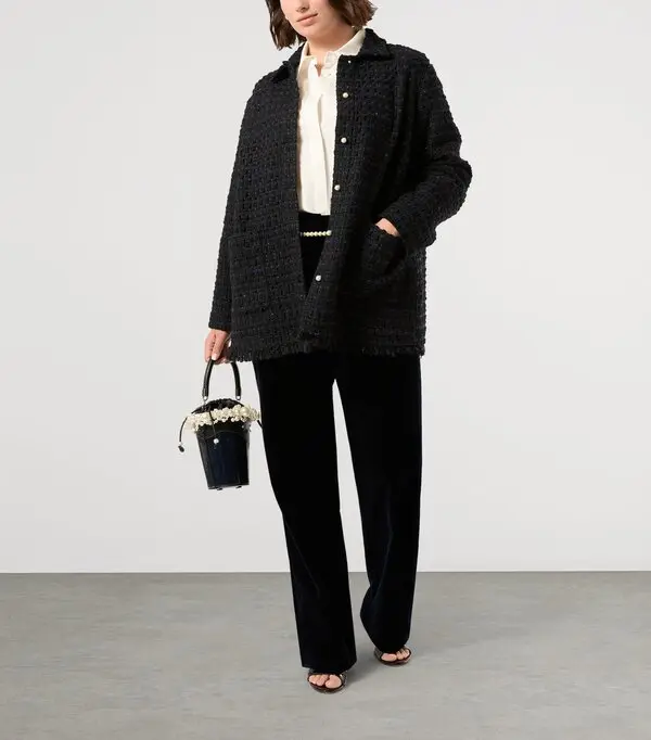 Marina Rinaldi Faux Pearl-trim Bucket Bag