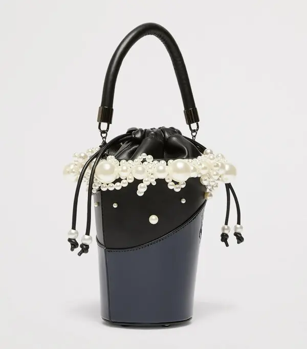 Marina Rinaldi Faux Pearl-trim Bucket Bag