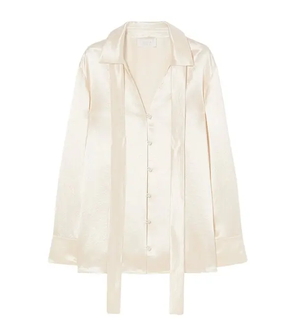Marina Rinaldi Satin Neck-tie Shirt