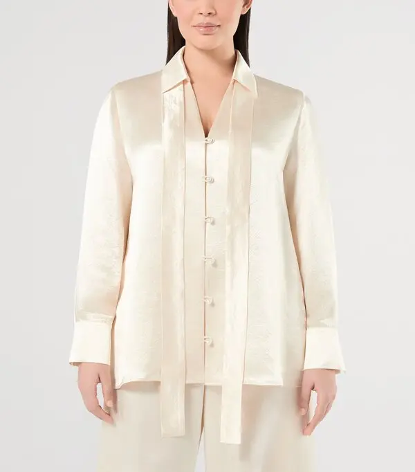 Marina Rinaldi Satin Neck-tie Shirt