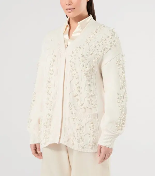 Marina Rinaldi Virgin Wool-blend Cardigan