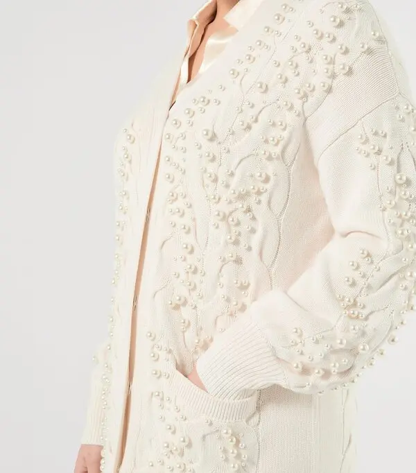 Marina Rinaldi Virgin Wool-blend Cardigan