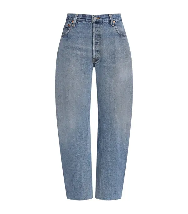 RE-DONE Nico Mid-rise Barrel-leg Jeans - Blue