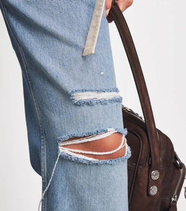 RE-DONE Distressed Mid-rise Straight Jeans